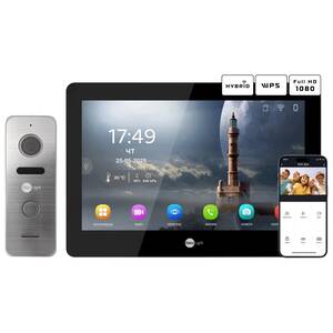 Комплект відеодомофону Neolight MEZZO Hybrid Black + PRIME FHD Silver