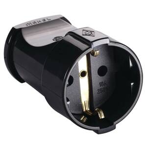 Штепсельное гнездо с заземлением черное Makel 10053